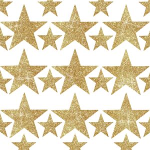 buiory 63 pcs removable diy gold glitter stars wall decals vinyl sparkle star wall sticker peel and stick art decor murals for children baby room girls bedroom nursery weeding teens playroom door