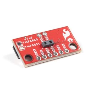 sparkfun qwiic mini dtof imager - tmf8821-5000mm detection range - board dimensions 0.5in to 1in - 3x3 4x4 3x6 multizone output data - very wide dynamically adjustable field of view - vcsel - spad