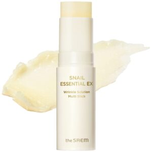 thesaem snail essential ex wrinkle solution multi-purpose balm stick – anti aging & moisturizing – face & eye treatment – with snail collagen & honey for moist glow, 0.4oz.