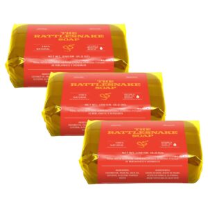 YERBERO - 3 Pack - The Rattlesnake Soap 150gr Each - (Hecho a Base de Aceite) 5.3 oz. Big Size - Made in Mexico.