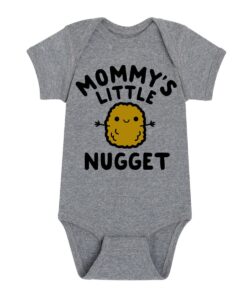 instant message - mommy's little nugget - infant baby one piece - size 6 months athletic heather