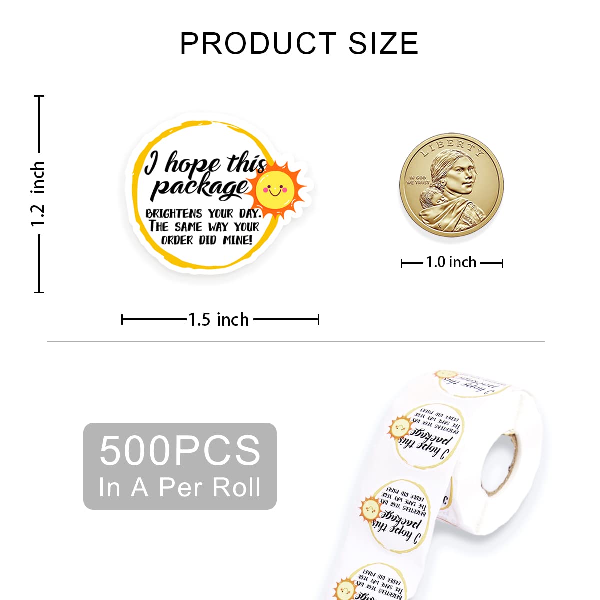 Cute Small Business Stickers,Funny I Hope This Package Brightens Your Day Business Stickers,Thank You Stickers,Packaging Stickers,Mail Envelopes Shipping Stickers for Small Business,500 PCS