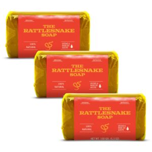 yerbero - 3 pack - the rattlesnake soap 150gr each - (hecho a base de aceite) 5.3 oz. big size - made in mexico.