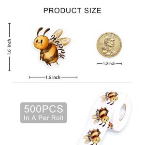 Bee Happy Sticker,Funny Bee Happy Small Business Stickers,Bumble Bee Stickers,Cute Bee Stickers Small 500 PCS