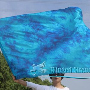 Winged Sirenny Porphetic Praise Dance Worship Flex Flags, 50" Rectangular Dance Ministry Streamer (Blue Moon)