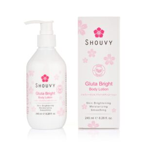 shouvy pure glutathione brightening body lotion for dark spots, smoothing, even skin tone, intense hydration & body moisturizers with arbutin, vitamin c, aha- vegan lotion, 8.28 fl oz bottle