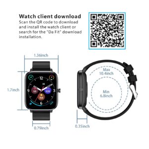 Choiknbo Smart Watch,IP68 Waterproof Fitness Tracker Smart Watch for Men/Women with Replace Strap,1.7“ Full Touch Screen Call Receive/Dial Sleep/Heart Rate Monitor for Android Phones (Black+Black)