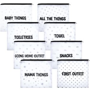 8 packs hospital bags for labor and delivery diaper bag organizing pouches travel maternity bag 8 sorts hospital bag essentials for baby, expecting moms and new mothers mommy, 10.63 x 9.25 inches