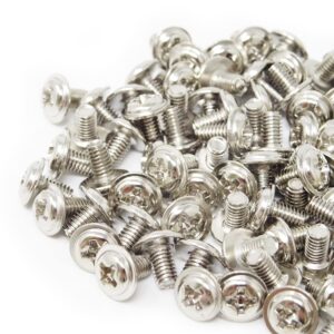 Honbay 100PCS M3x5 Round Head PC Mounting Computer Screws Computer Case Fixed Motherboard Screw (Nickel Plated)