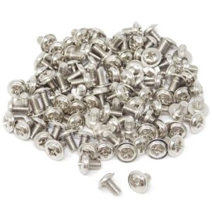 honbay 100pcs m3x5 round head pc mounting computer screws computer case fixed motherboard screw (nickel plated)