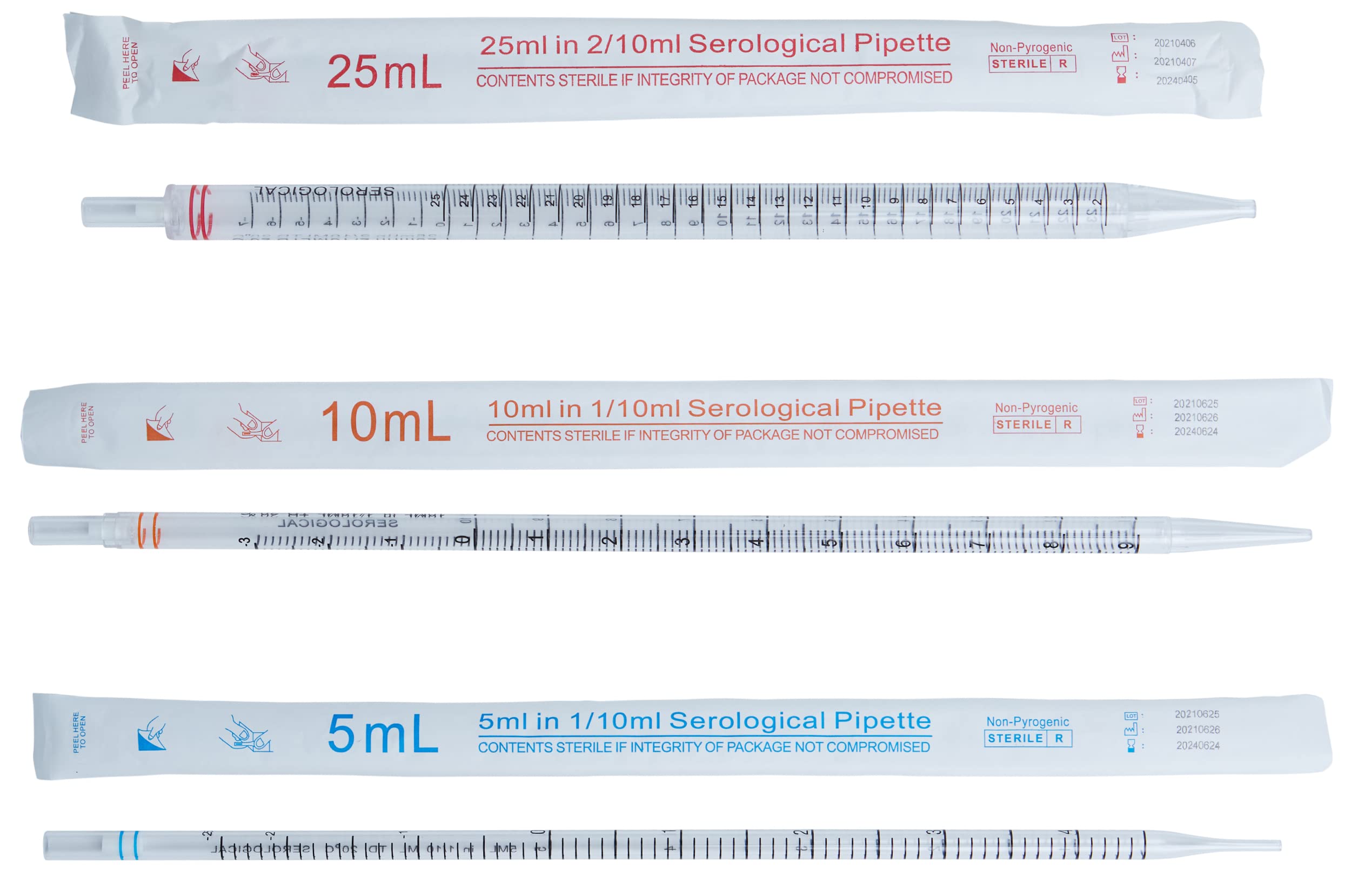 SciStar 5mL Polystyrene Serological Pipettes, Individually Wrapped, Sterile, Standard Length, Laboratory Grade (Case of 200)