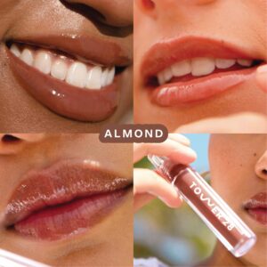 Tower 28 ShineOn Milky Lip Jelly, ALMOND, Non-Sticky Lip Gloss, Milky Chocolate Brown Vegan Lip Gloss, Moisturizing Apricot and Raspberry Seed Oil, Cruelty Free