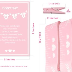 Party Hearty Funny Baby Shower Games for Girl, Set of 2: How Big is The Baby Bump & Don't Say Baby, Pink