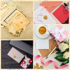 Prasacco 50 Pieces Wax Seal Stickers, Envelope Seal Stickers Vintage Wedding Invitation Envelope Seals Self Adhesive Rose Flower Gold Stickers for Valentine's Day Birthday Bridal Shower Party