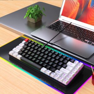 Snpurdiri K84 Wired Gaming Keyboard, 75% RGB Backlit Keyboard, Premium Compact Keyboard for PC, Laptop, Gaming, Office (84 Keys, Black-White)