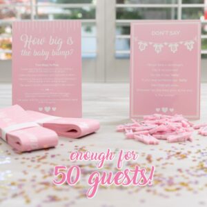 Party Hearty Funny Baby Shower Games for Girl, Set of 2: How Big is The Baby Bump & Don't Say Baby, Pink