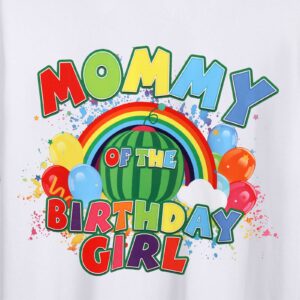 Family Birthday Matching Outfit Baby Girls Dad and Mom Melon Watermelon Cow Print Short Sleeve Round Neck Romper T Shirt Tops Cake Smash Summer Clothes Set for Photo Shoot Watermelon Mom Medium