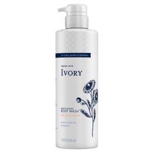 ivory clean sensitive skin moisturizing body wash, hint of chamomile, 17.9 fl oz (pack of 4)