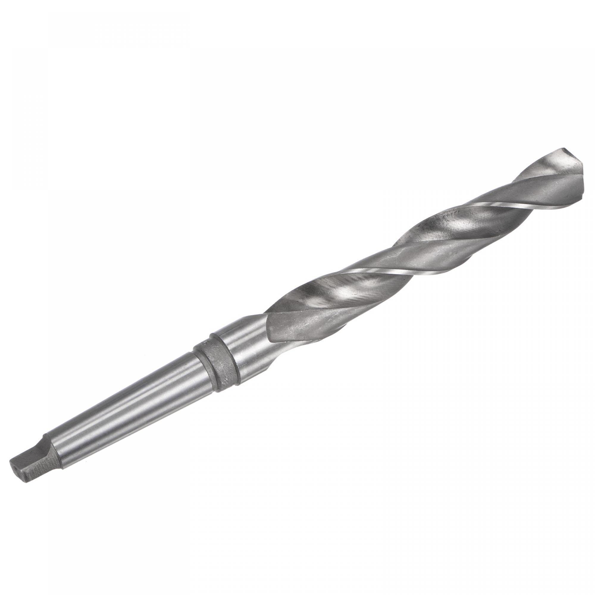 uxcell 22.5mm High-Speed Steel Twist Bit Extra Long Drill Bit with MT2 Morse Taper Shank, 260mm Overall Length