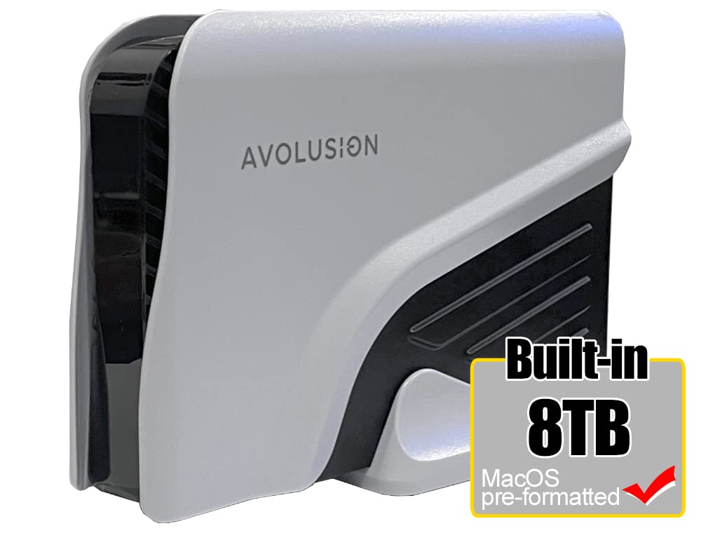 Avolusion PRO-Z Series 8TB USB 3.0 External Hard Drive for MacOS Devices, Time Machine (White) (Renewed)