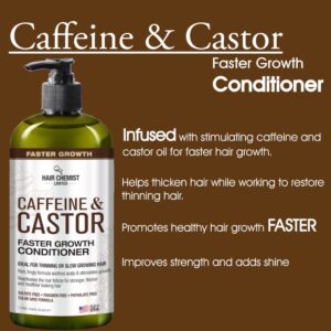 Hair Chemist Caffeine and Castor Faster Growth Conditioner 33.8 oz. - Hair Conditioner for Faster Hair Growth