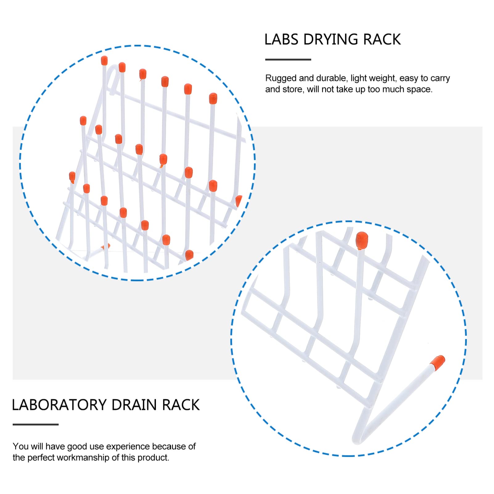 balacoo Laboratory Draining Rack- Metal Lab Glassware Drying Rack, Glassware Beaker Drying Holder, Tube Cleaning Frame Equipment for Education Lab (24 Pegs)