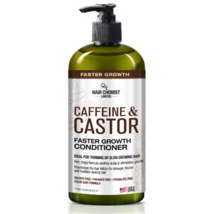 hair chemist caffeine and castor faster growth conditioner 33.8 oz. - hair conditioner for faster hair growth