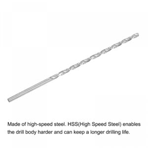 uxcell HSS(High Speed Steel) Extra Long Twist Drill Bits, 5.5mm Drill Diameter 200mm Length 6 Pcs