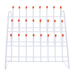 balacoo laboratory draining rack- metal lab glassware drying rack, glassware beaker drying holder, tube cleaning frame equipment for education lab (24 pegs)