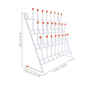 balacoo Laboratory Draining Rack- Metal Lab Glassware Drying Rack, Glassware Beaker Drying Holder, Tube Cleaning Frame Equipment for Education Lab (24 Pegs)