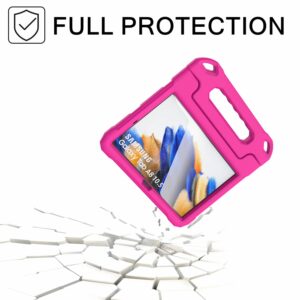 Kids Case for Samsung Galaxy Tab A8 10.5 inch (2022), - Shockproof Protection Case with Built-in Screen Protector Stand Tablet Cover (SM-X200/SM-X205/SM-X207) (Hot Pink)