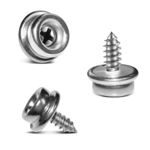 yeebeny 50pcs stainless steel screws marine grade boat canvas snaps 3/8" inch diameter stainless steel, snaps for boat cover, snap screw stud, made of high-quality materials, not easy to corrode