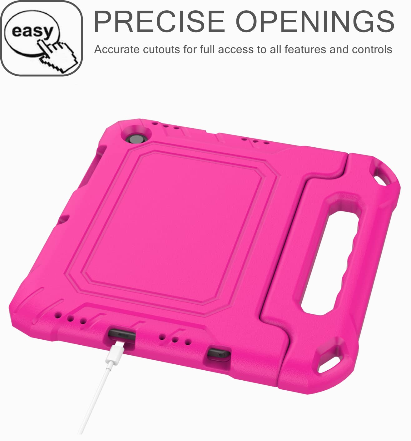 Kids Case for Samsung Galaxy Tab A8 10.5 inch (2022), - Shockproof Protection Case with Built-in Screen Protector Stand Tablet Cover (SM-X200/SM-X205/SM-X207) (Hot Pink)