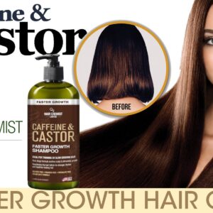 Hair Chemist Caffeine and Castor Faster Growth Shampoo 33.8 oz. - Hair Shampoo for Faster Hair Growth, Sulfate Free Shampoo