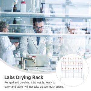 balacoo Laboratory Draining Rack- Metal Lab Glassware Drying Rack, Glassware Beaker Drying Holder, Tube Cleaning Frame Equipment for Education Lab (24 Pegs)