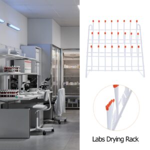 balacoo Laboratory Draining Rack- Metal Lab Glassware Drying Rack, Glassware Beaker Drying Holder, Tube Cleaning Frame Equipment for Education Lab (24 Pegs)