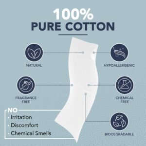 Dermacotton [100 X-Large Towels] 100% Biodegradable Disposable Cotton Face Towels – Super Soft Face Wipes, Hypoallergenic Makeup Remover Wipes, For All Skin Types Incl. Sensitive Skin, Facial Cloths