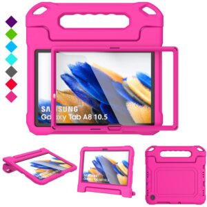 kids case for samsung galaxy tab a8 10.5 inch (2022), - shockproof protection case with built-in screen protector stand tablet cover (sm-x200/sm-x205/sm-x207) (hot pink)