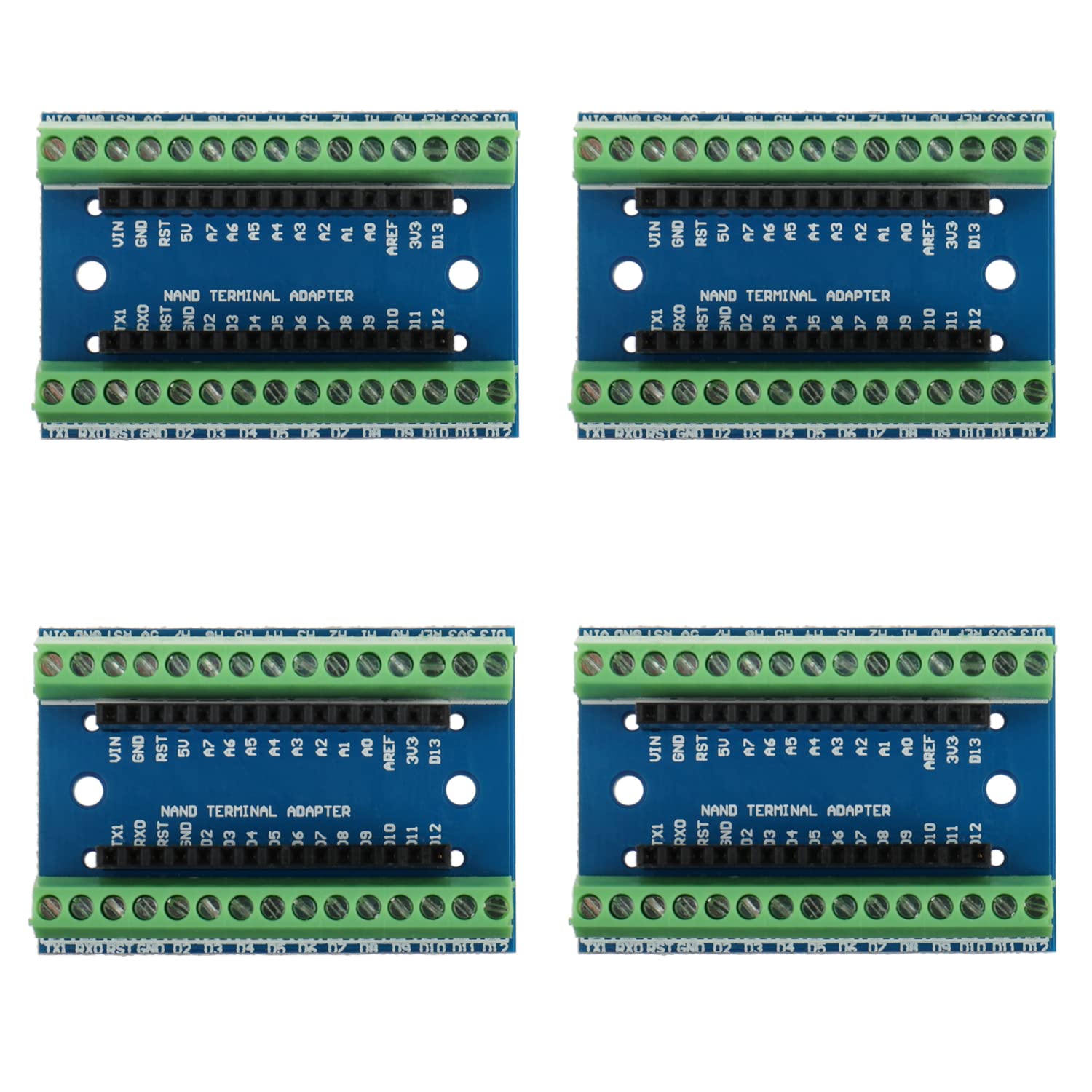 BOJACK Nano V3.0 3.0 Controller Terminal Adapter Expansion Board Nano IO Shield Simple Extension Plate for Arduino Nano AVR ATMEGA328P（4PCS）