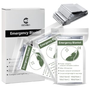 crisonky emergency mylar thermal blankets, designed for outdoors, survival reflective thermal first aid foil blanket