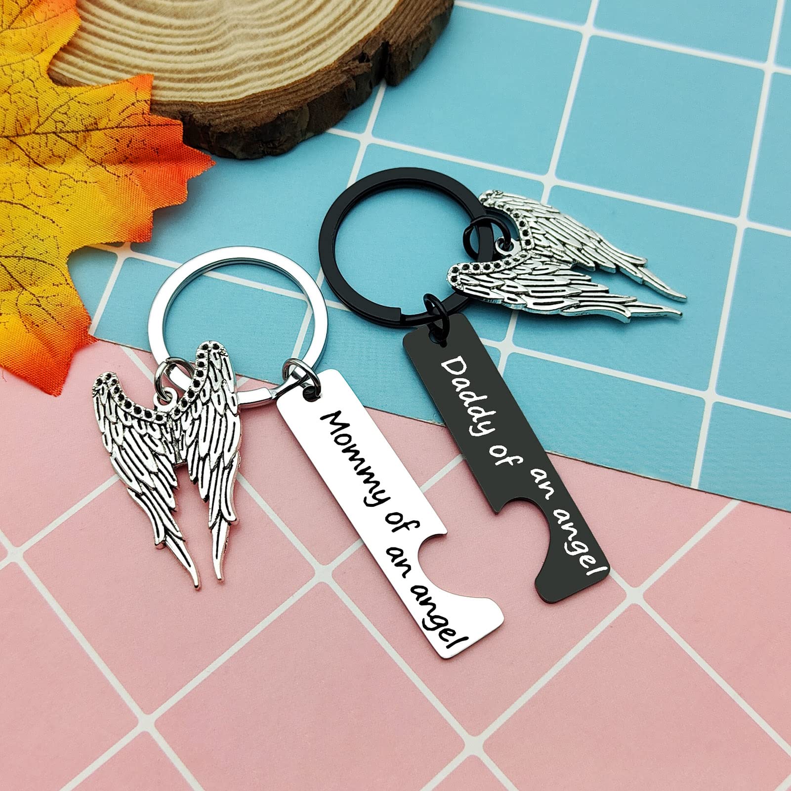 Baby Memorial Keychain Sympathy Gifts for Infant Baby Loss Miscarriage Gift Remembrance Keyring Mother Miscarriage Remembrance Key Chain Gift Jewelry Miscarriage Keepsake for Loss Child of Dad Mom