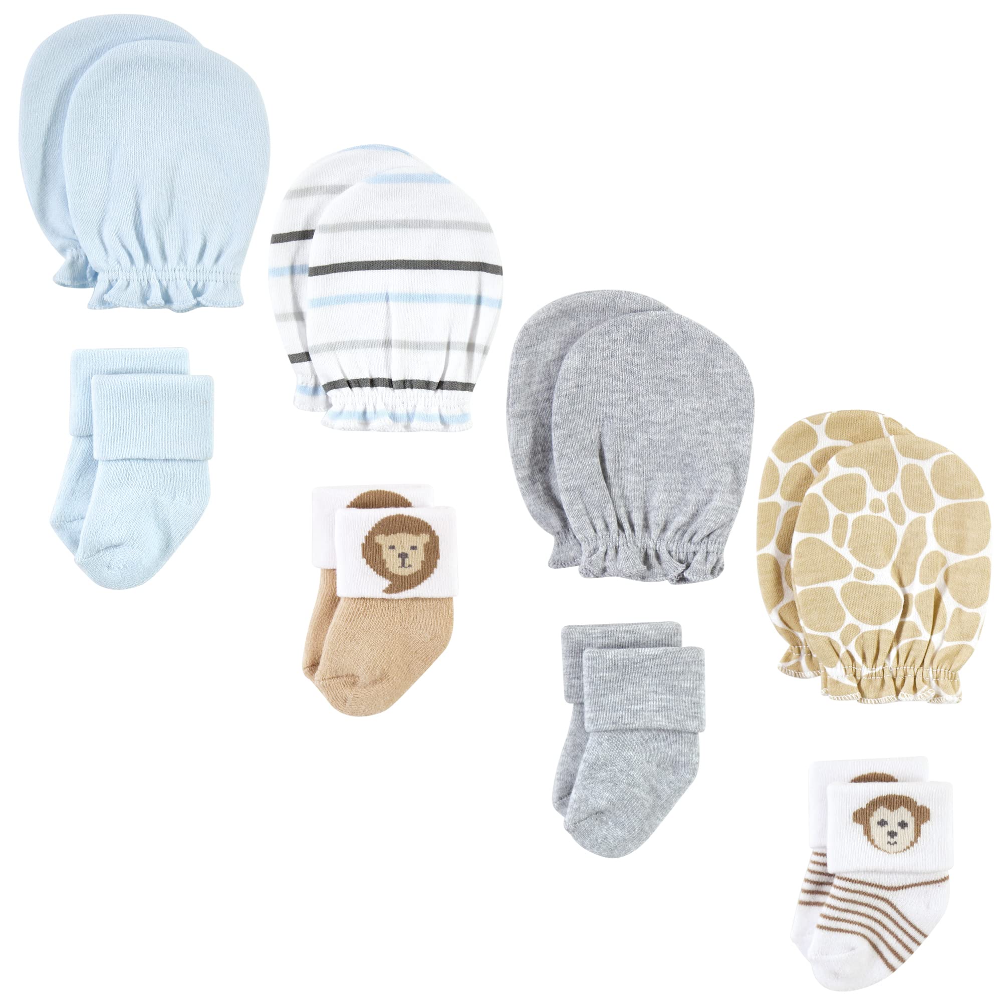 Hudson Baby Baby Socks and Mittens Set, Safari Boy, 0-6 Months