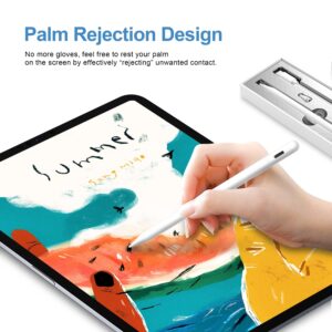 Bluetooth Stylus Pen Fit for Pro 12.9-inch (5th Generation) 2021 Model A2378 A2461 A2379 A2462 with Camera Shutter Remote Control, Tilt Sensitive, Battery Level Display, Palm Rejection Pencil