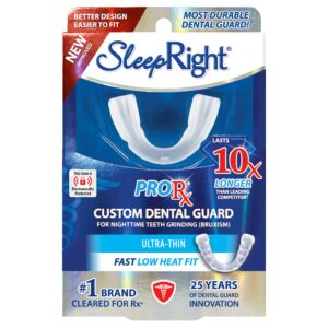 sleepright prorx dental guard, ultra-thin, custom-fit, durable for teeth grinding, comfortable for sleeping (new version)