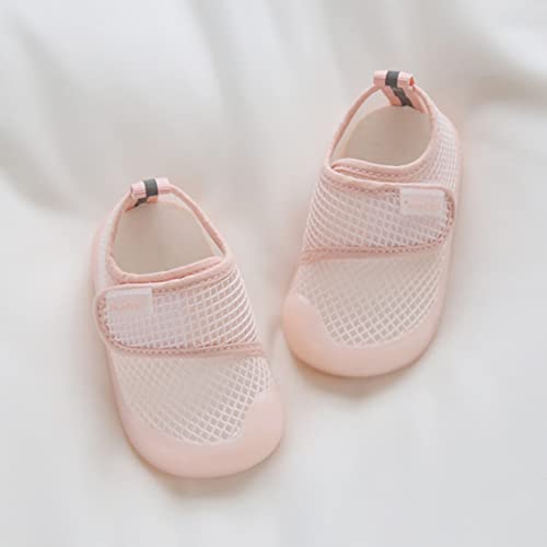 Baby Boy Girl Shoes Lightweight Breathable Toddler Mesh Sneakers Beach Water Shoes Non-Slip First Walking Shoes 6 9 12 18 24 Months(12-18 Months, 1-Pink)