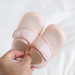 Baby Boy Girl Shoes Lightweight Breathable Toddler Mesh Sneakers Beach Water Shoes Non-Slip First Walking Shoes 6 9 12 18 24 Months(12-18 Months, 1-Pink)