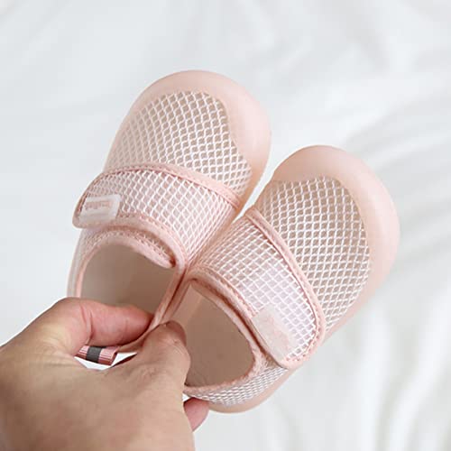 Baby Boy Girl Shoes Lightweight Breathable Toddler Mesh Sneakers Beach Water Shoes Non-Slip First Walking Shoes 6 9 12 18 24 Months(12-18 Months, 1-Pink)