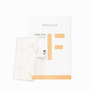 zitsticka hydrocolloid surface area pimple patches for face - 2 pack face map for large zit t-zone coverage - absorbs oil, unclogs pores, & targets clusters - zit patch and sticker