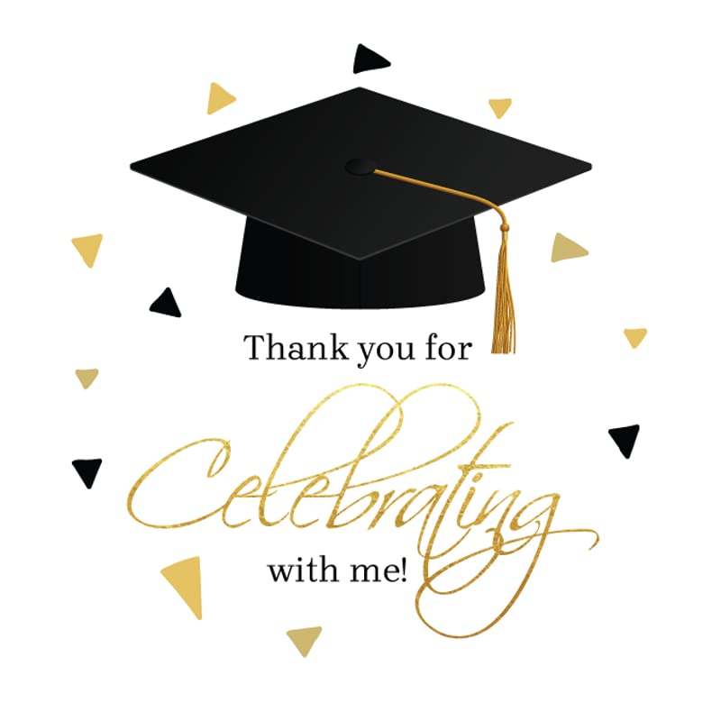 50- Thank You for Celebrating with Me Graduation Stickers, Envelope Label Seals, Cards, Invitations, Party Favor Supplies Made in The USA…