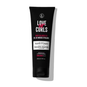 love ur curls - lus irish sea moss hair gel, medium hold hair styling curling gel for defined curly hair, waves & coils, vegan, cruelty free, 236ml